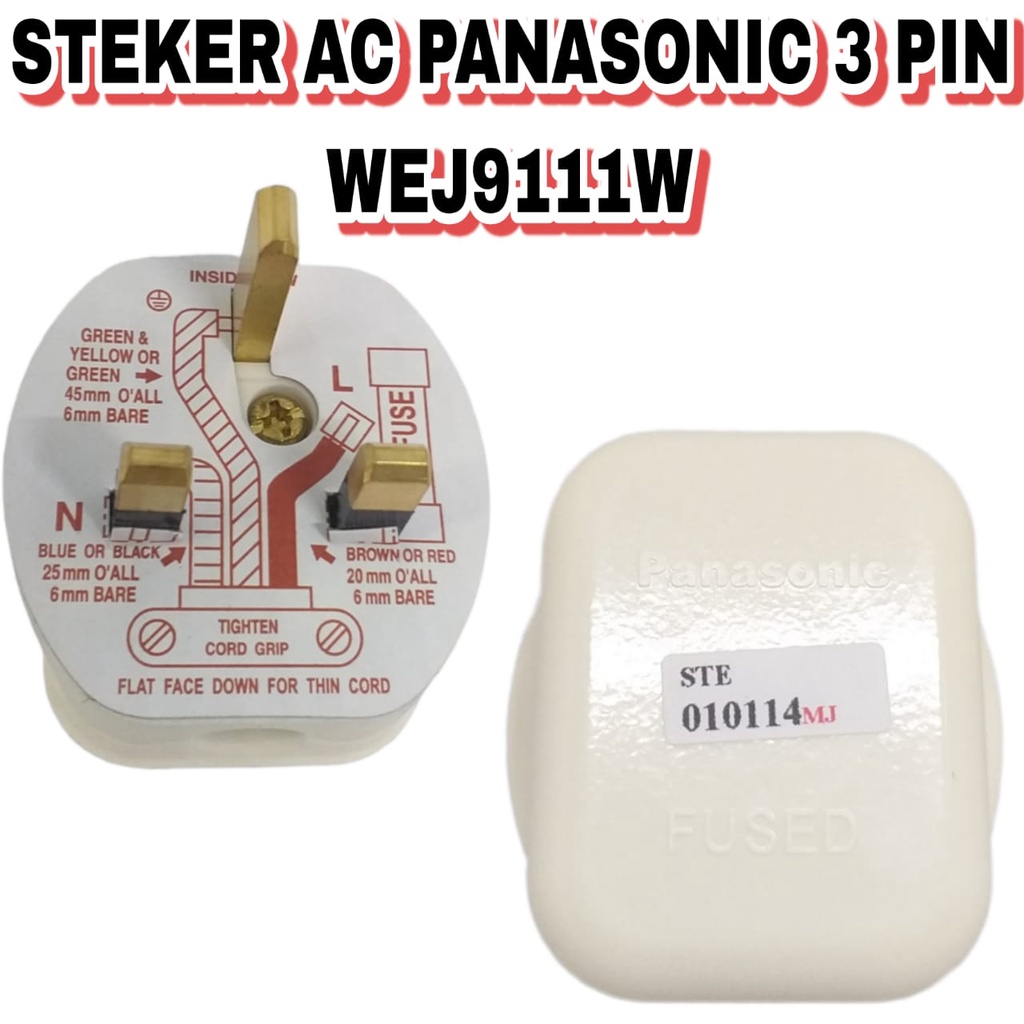 Jual STEKER AC PANASONIC 3PIN WEJ9111W | Shopee Indonesia