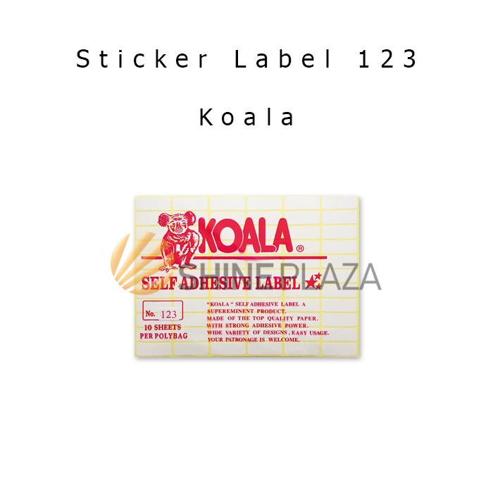 Jual Kertas Stiker Koala Nomor 123 - Label Sticker Paper No 123 Untuk Undangan Harga Buku ...