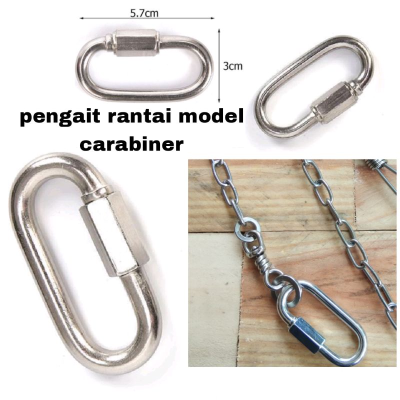 Jual pengait rantai burung kakak tua model carabiner | Shopee Indonesia