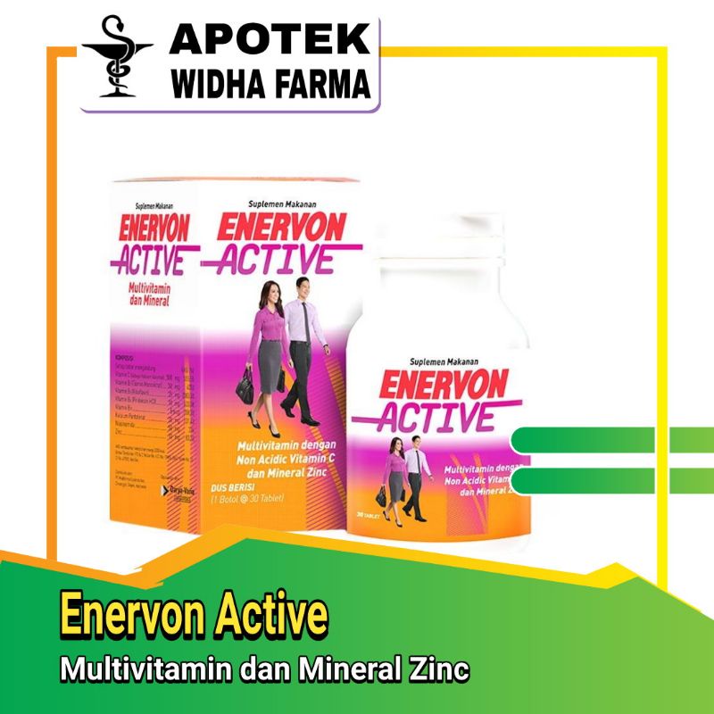 Jual Enervon Active multivitamin dan mineral Zinc 30 tablet | Shopee ...