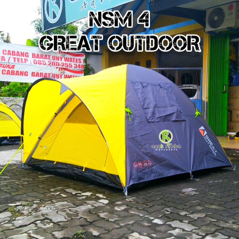 Jual TENDA DOME NSM 4 GREAT OUTDOOR TENDA KAPASITAS 4 ORANG WARNA KUNING FRAME FIBER (WARNA ...