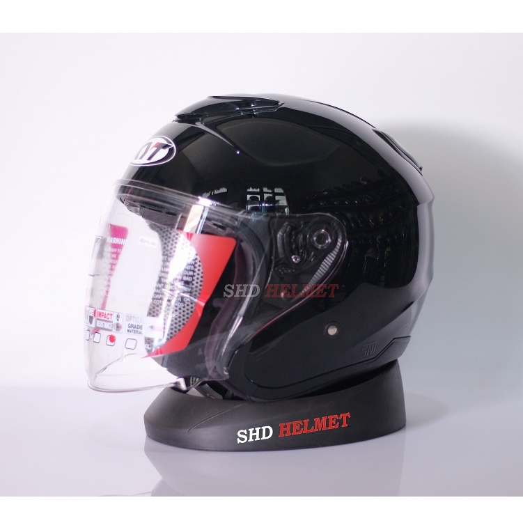 Jual Helm KYT Kyoto Solid Black Metalik Hitam Polos Gloss Half Face ...