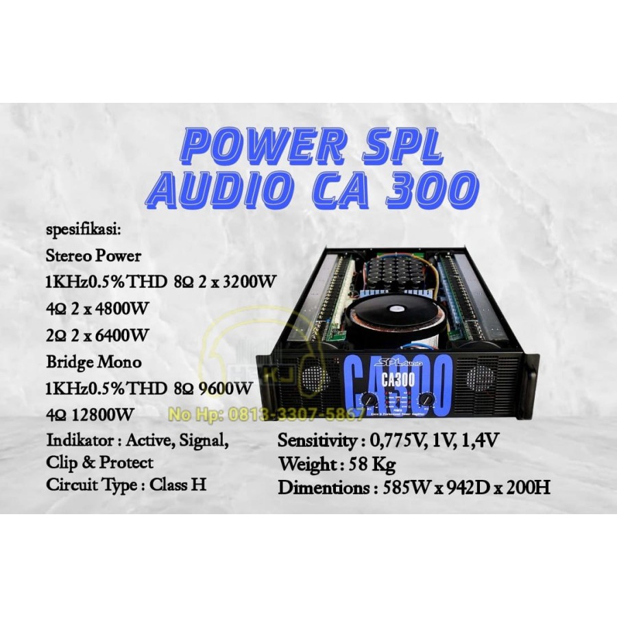 Jual POWER AMPLIFIER SPL AUDIO CA 300 POWER AMPLI SPL AUDIO CA 300 ...
