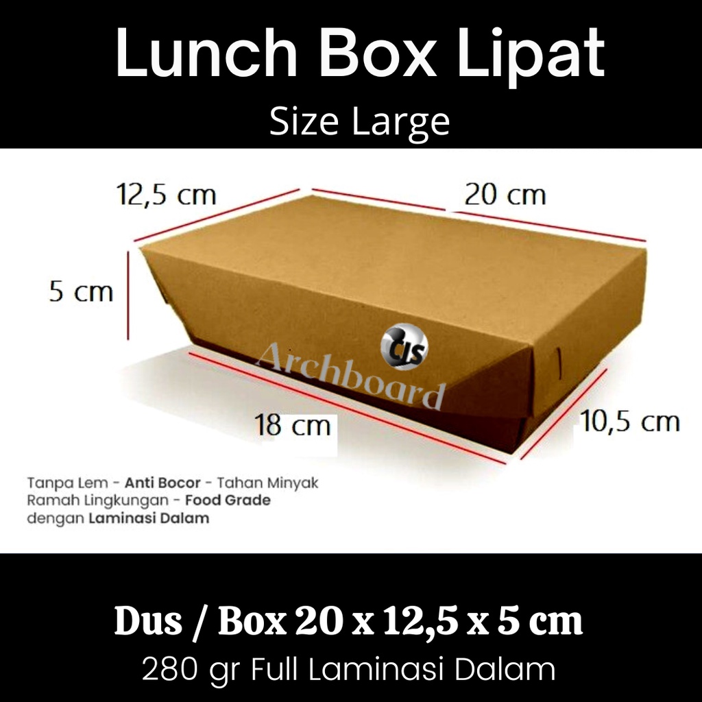 Jual Box Kraft - Paper Lunch - Box Lipat Kemasan Makanan - Size Large ...