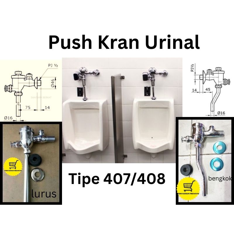 Jual Push kran Urinal atau Keran 1/2inch Murah Parah STAINLESS | Shopee ...