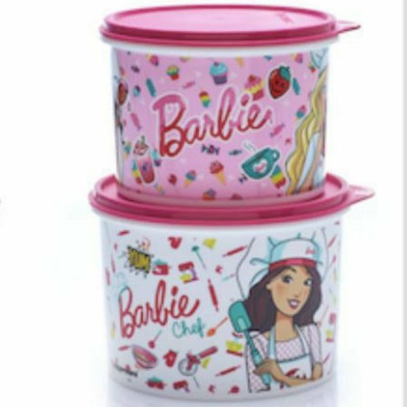 Jual Toples Wadah Snack Jajan Karakter Lucu Barbie Canister Tupperware ...