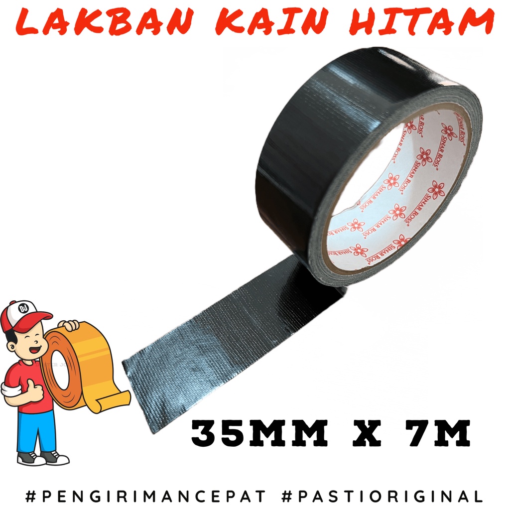 Jual Lakban Kain Hitam Sinar Ross 1.5 inch 10 Yard / Cloth Hitam PER 1 ...