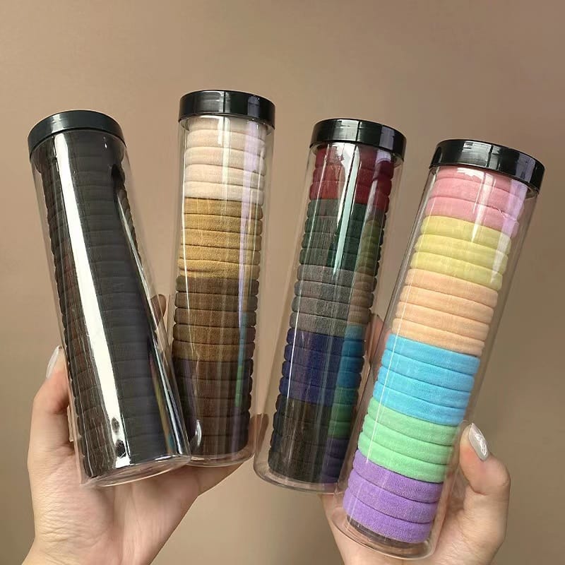 Jual WD Ikat Rambut Wanita Set 20pcs Box Tali Ikat Rambut Polos Warna ...