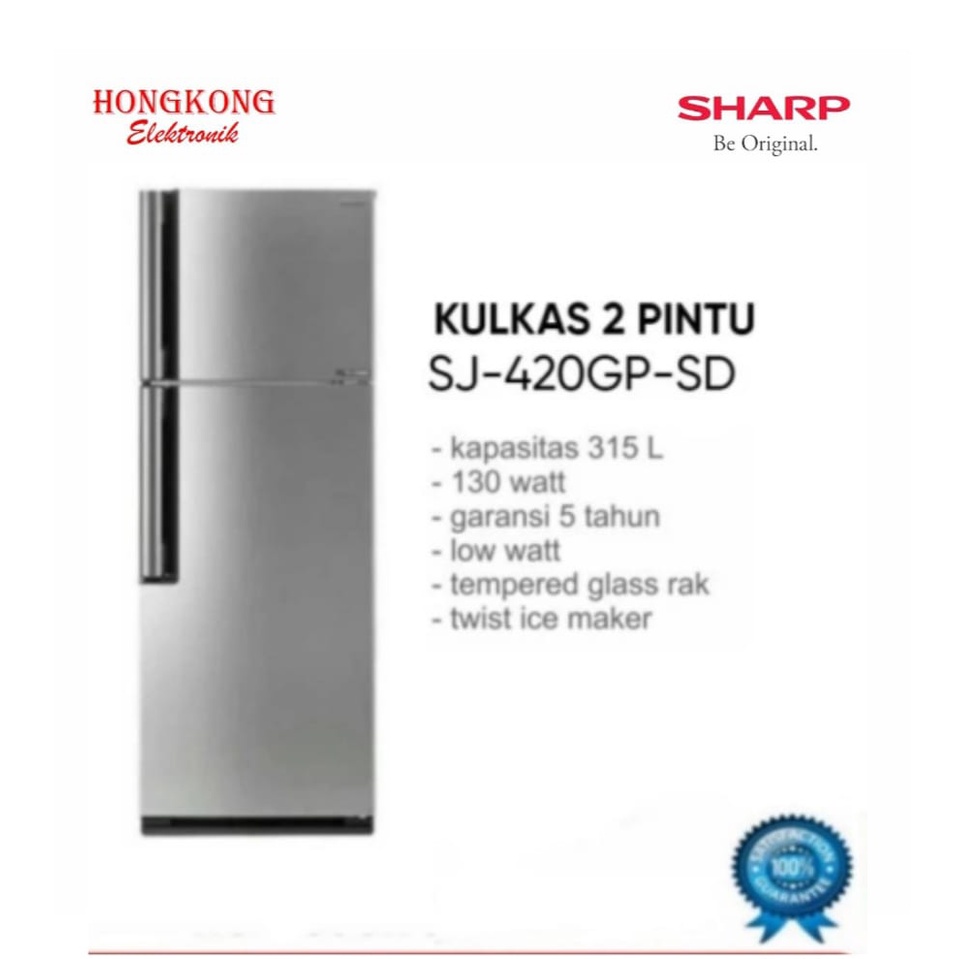 Jual Kulkas 2 pintu Sharp SJ 420GP-SD/ Kulkas Sharp 2 pintu/SJ-420 GP ...