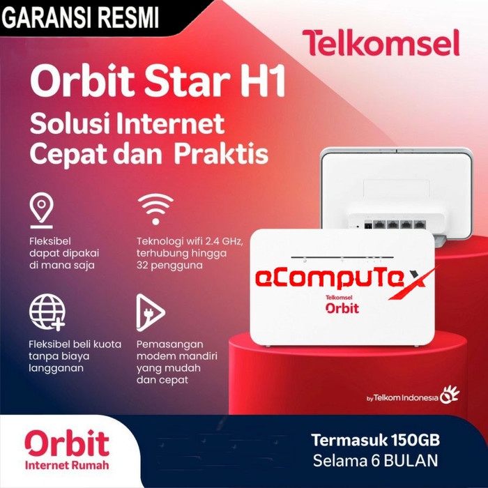 Jual MODEM WIFI ORBIT STAR H1 4G LTE / H 1 LITE FREE 150GB HUAWEI B311 ...