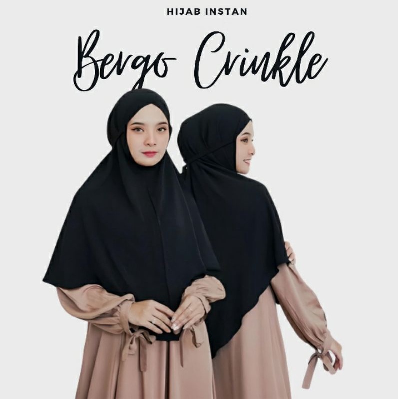 Jual Hijab Instan Bergo Crinkle Airflow Non Ped Size L/Bergo Crinkle non ped | Shopee Indonesia