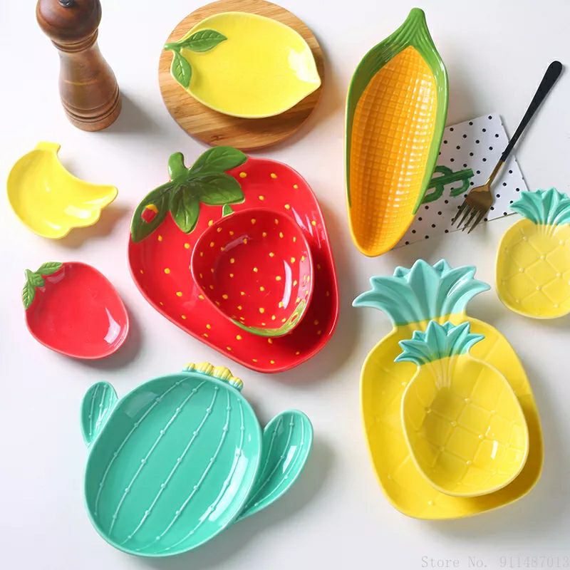 Jual Piring Nanas Kaktus Keramik - piring hias - piring unik - piring ...