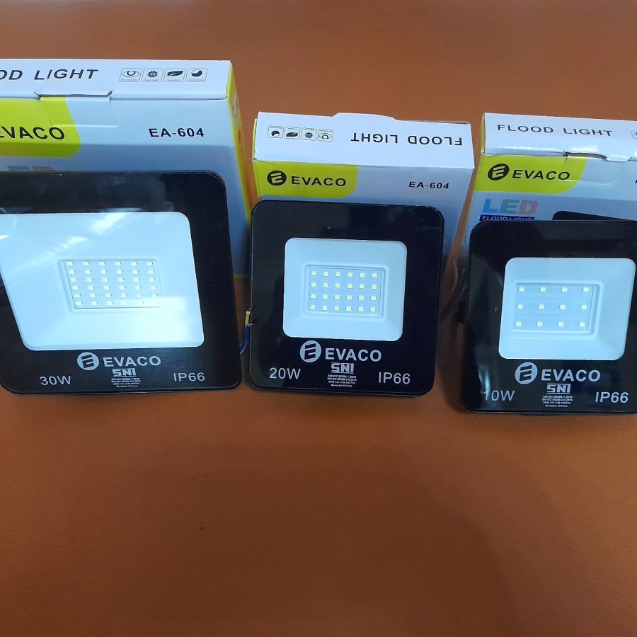Jual LAMPU SOROT LED 10,20,30 watt EVACO Flood light outdoor cahaya ...
