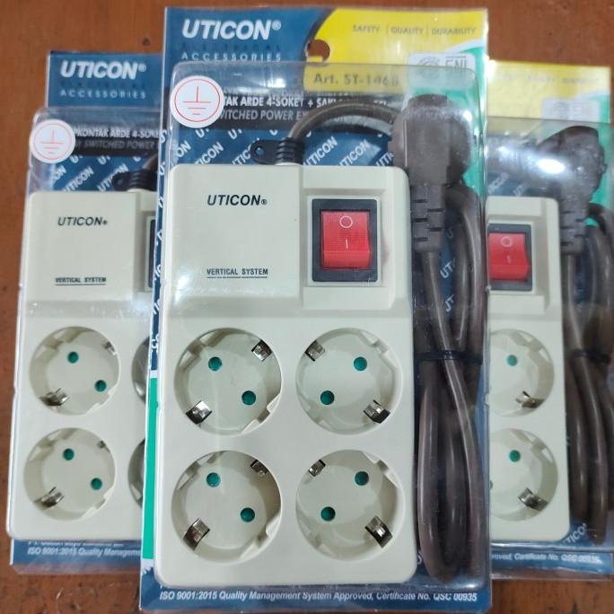 Jual STOP KONTAK COLOKAN LISTRIK UTICON 4 LUBANG + KABEL + ON OFF ST ...