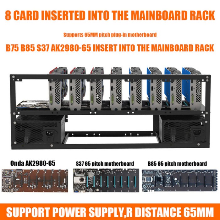 Jual Rak 8 VGA GPU Mining Riserless S37 B85 B75 B65 65mm Pitch Open Air ...