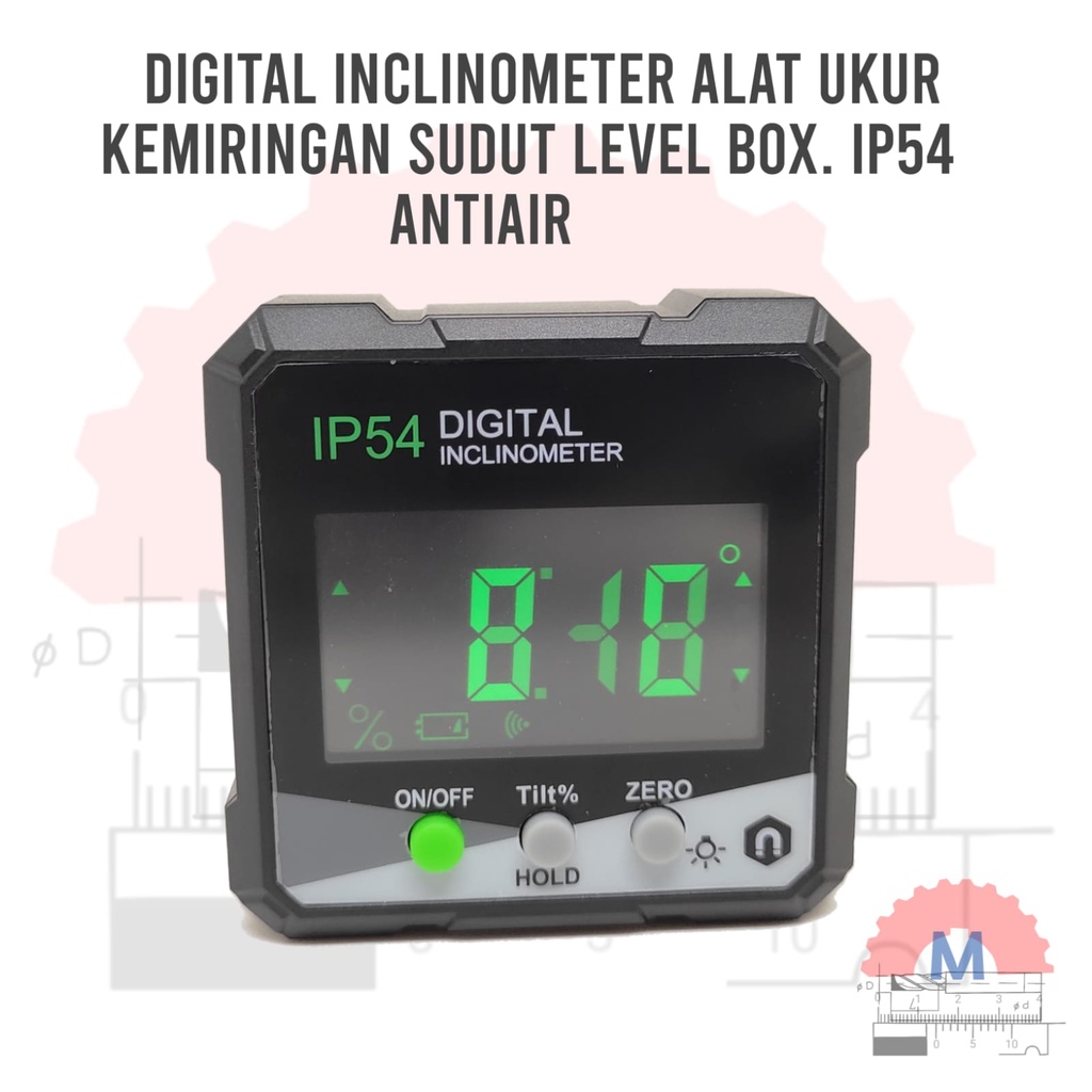 Jual Inclinometer Digital anti air IP54 alat ukur kemiringan Level box ...