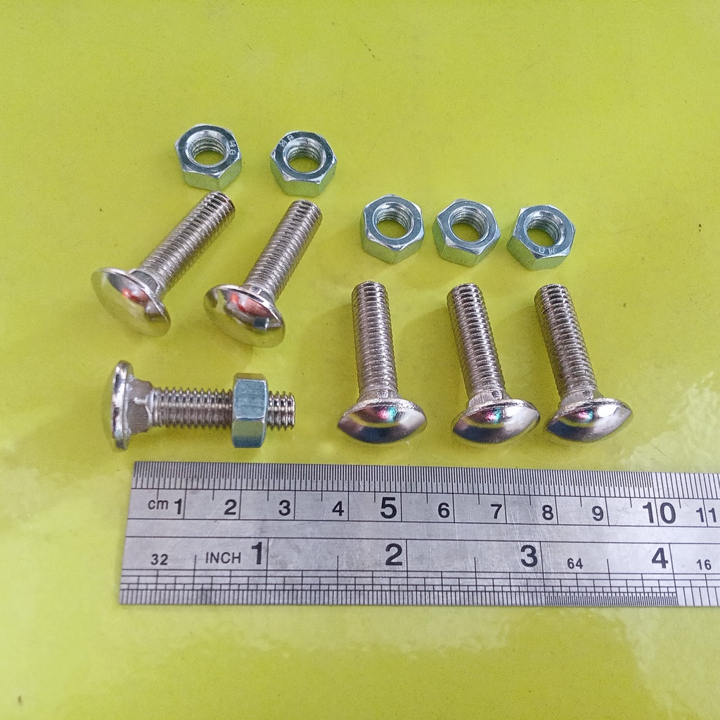 Jual BAUT MUR CB M8x30 NIKEL / BAUT M8 X 30 PANJANG 3CM / BAUT 13 KUNCI ...