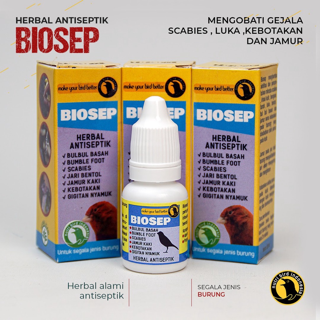 Jual BIOSEP Herbal Burung ANTI BOTAK , ANTI JAMUR , ANTI KUMAN ...