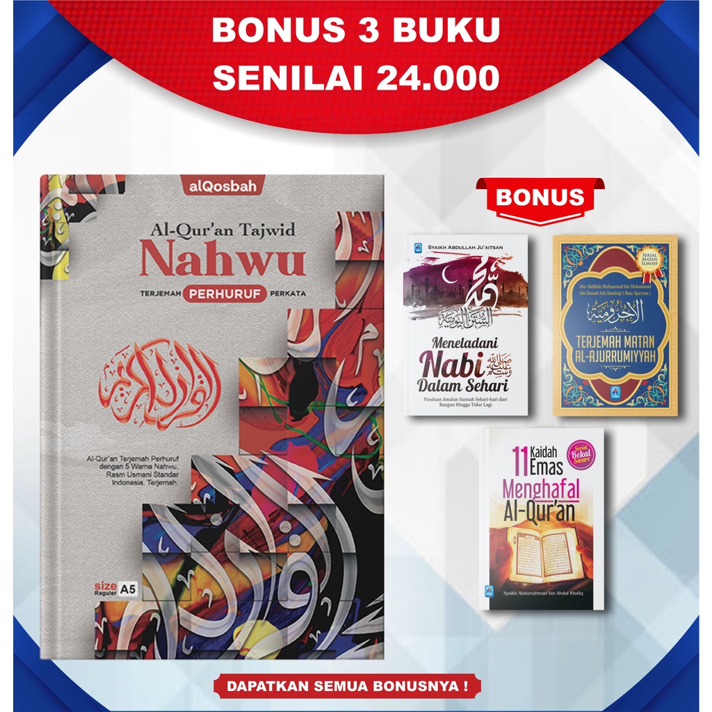 Jual Alquran Tajwid Nahwu Terjemah Mudah Perhuruf Perkata A5 Hard Cover (Bonus 3 Buku) | Shopee ...