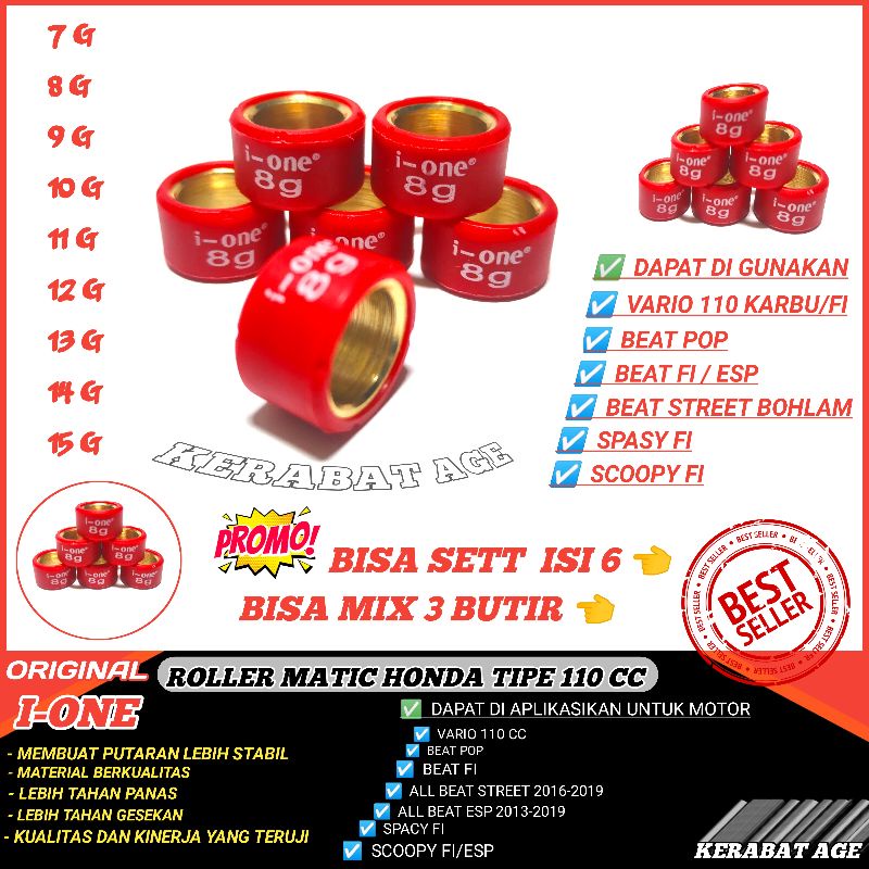 Jual ROLLER ( BF ) ROLER LOLER RULER RACING VARIO 110 KARBU BEAT FI ...