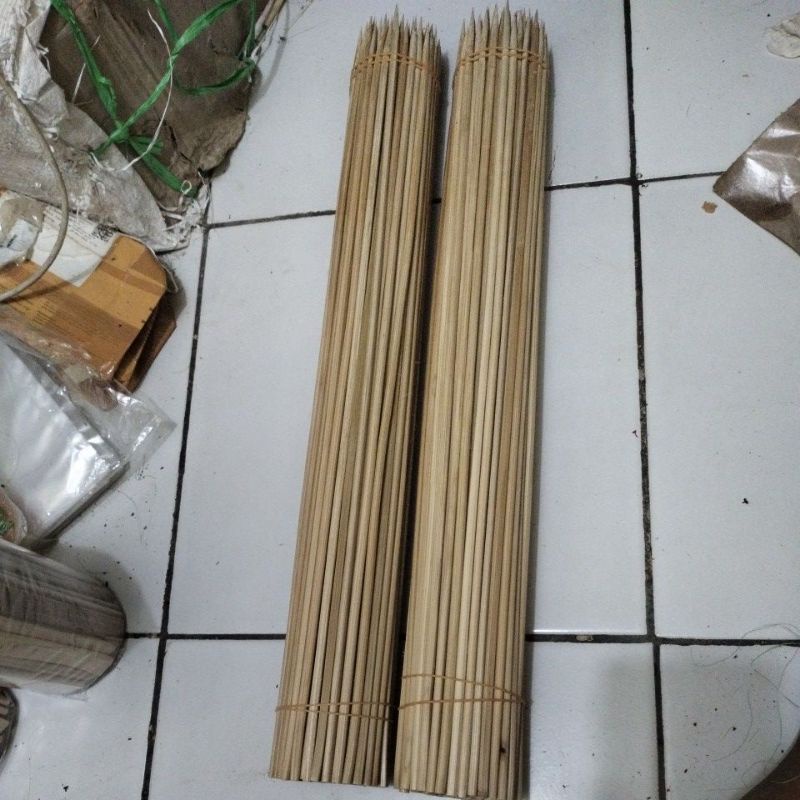 Jual tusuk l stick bambu 50 cm isi 100 pcs diameter 5 mm | Shopee Indonesia