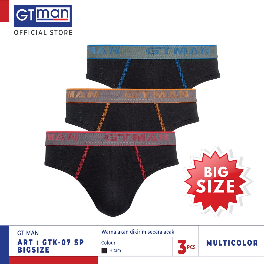 Jual GT MAN - BIG SIZE - GTK-07(SP) CELANA DALAM - ISI 3 PCS - CELANA DALAM PRIA BRIEF - DEWASA ...