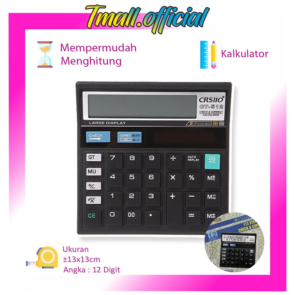 Jual TMALL 12 Digit Kalkulator Check / Kakulator Dagang Besar ...