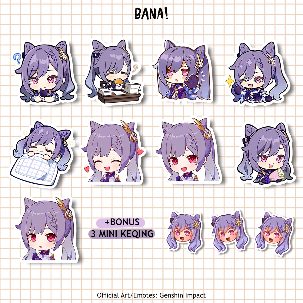 Jual Stiker Genshin Impact KEQING SATU PAKET Sticker Vinyl Waterproof ...