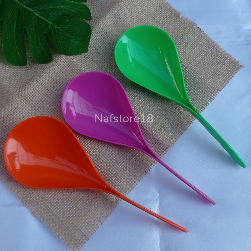 Jual 1Lusin Entong Nasi Plastik Murah | Centong anti lengket | Shopee ...