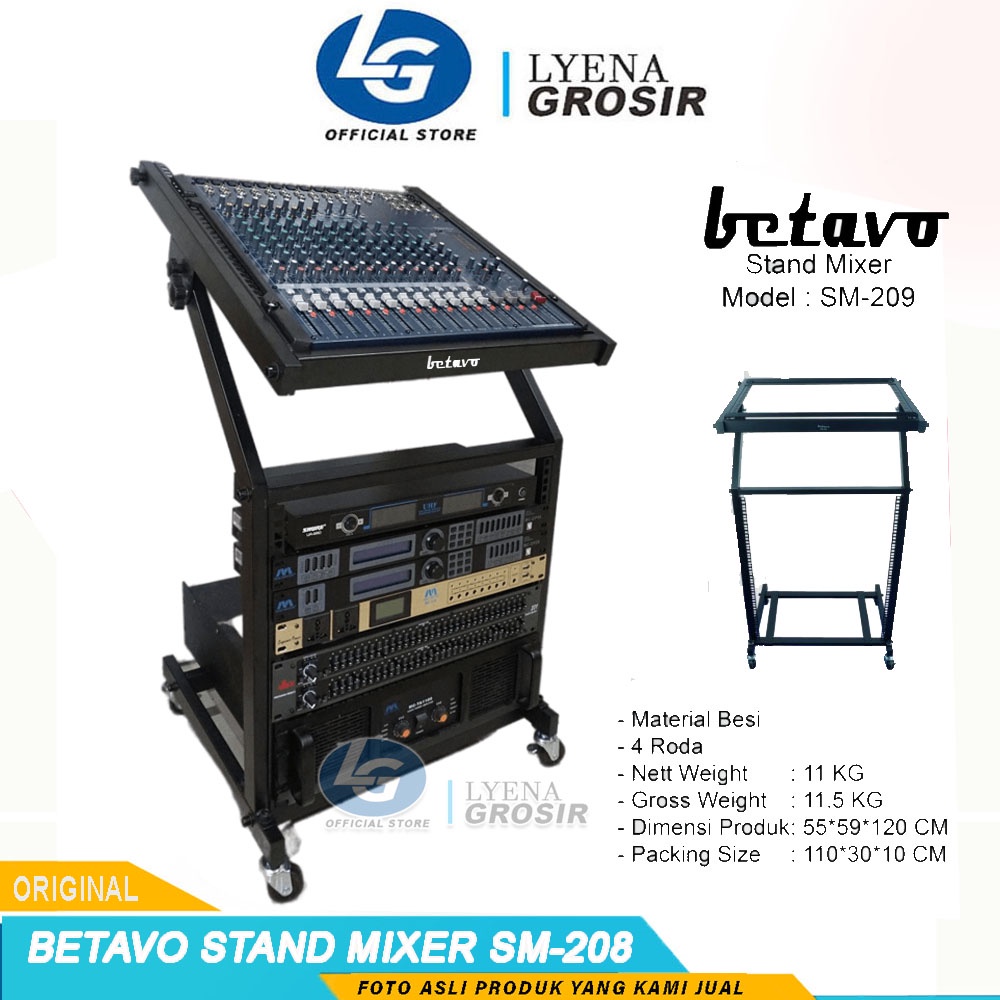 Jual Rak Mixer Sound System Audio Stand Mixer BETAVO SM 208 / TEMPAT ...