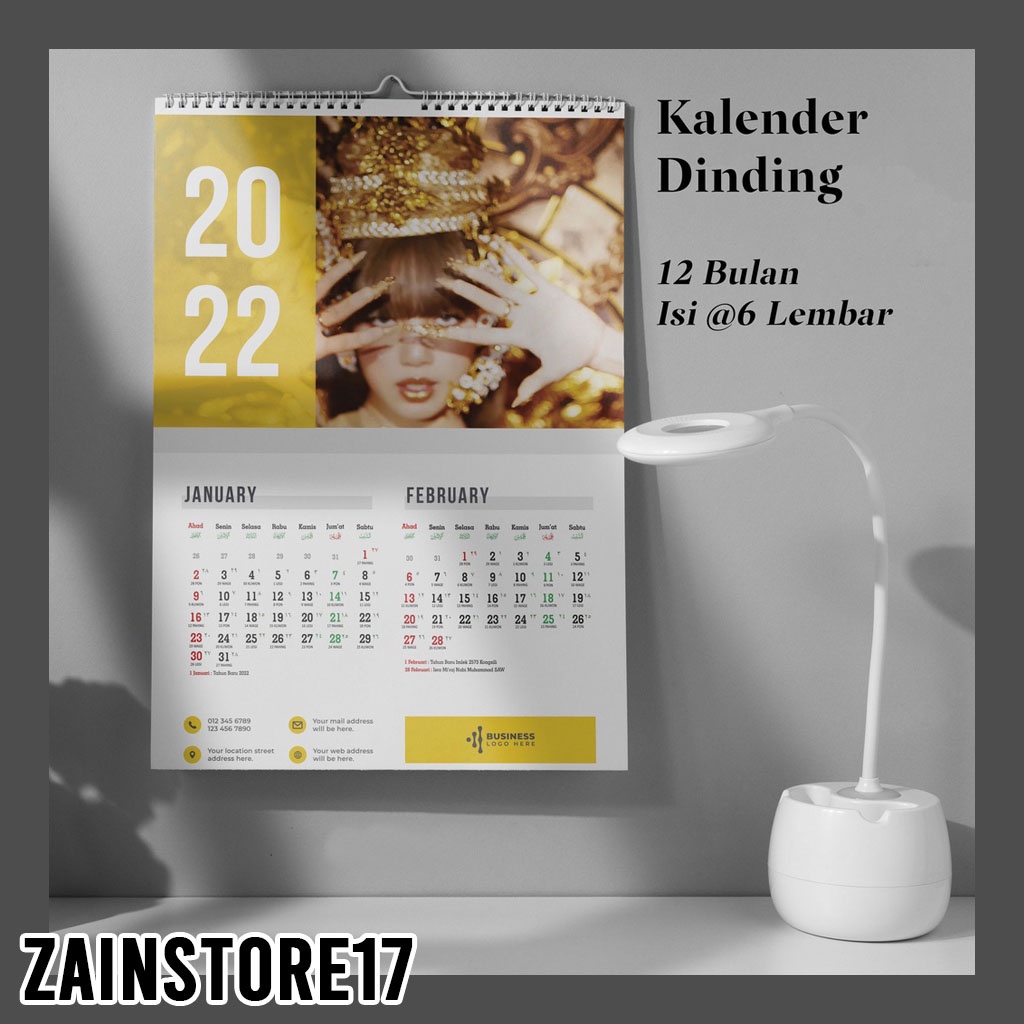 Jual Custom Kalender Dinding 12 bulan / Isi 6 Lembar / per-lembar Isi 2 ...