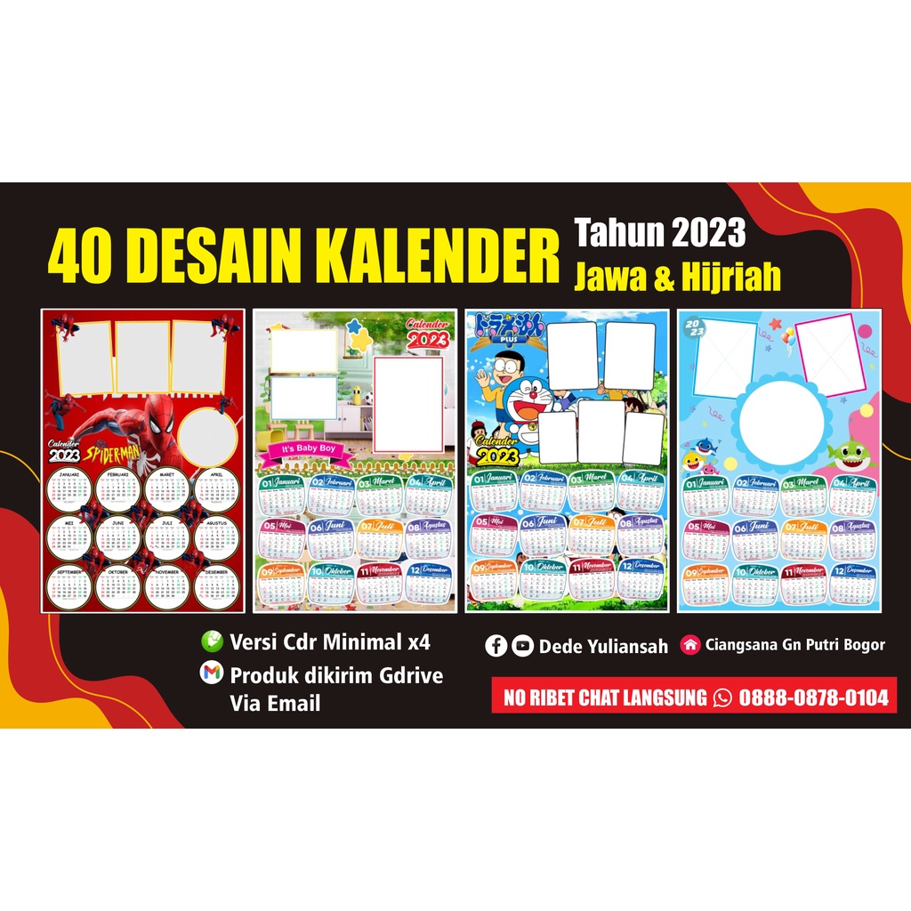 Jual PAKET 40+ TEMPLATE DESAIN KALENDER 2023 DESAIN GRAFIS KALENDER CDR ...