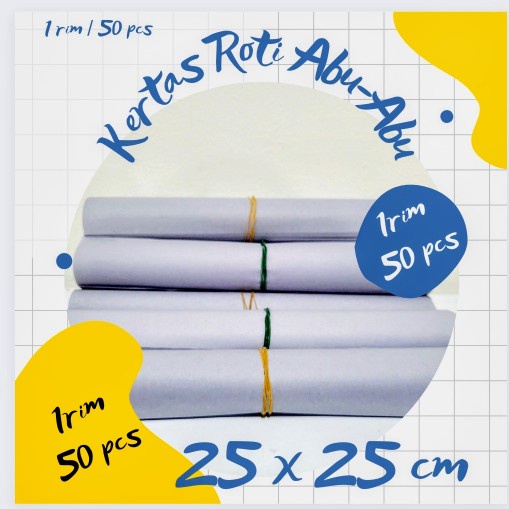 Jual Kertas Roti Abu-Abu untuk baking dan packaging makanan uk 25x25cm ...