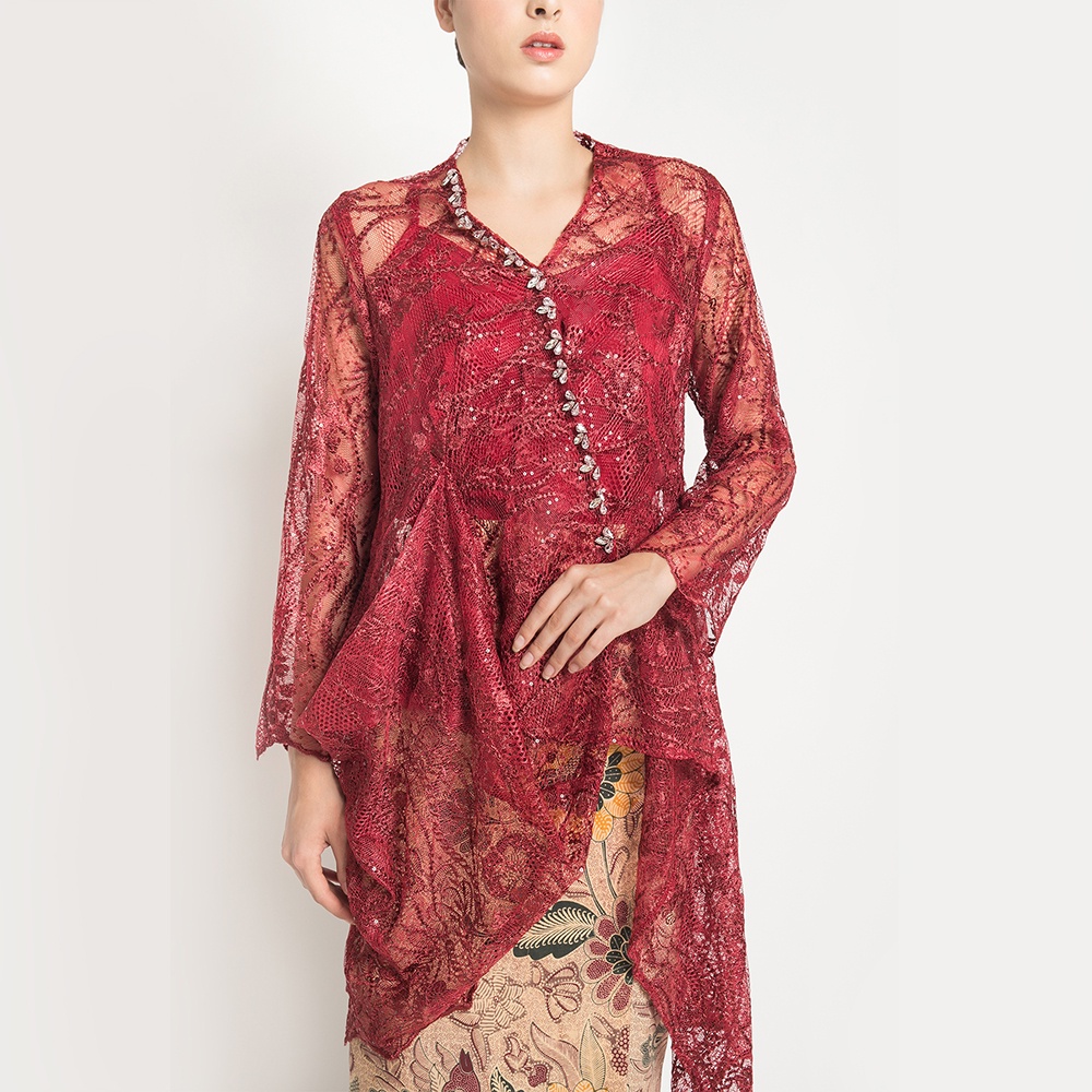Jual Jenni Austin - Jehan kebaya maroon ( Tanpa rok ) | Shopee Indonesia
