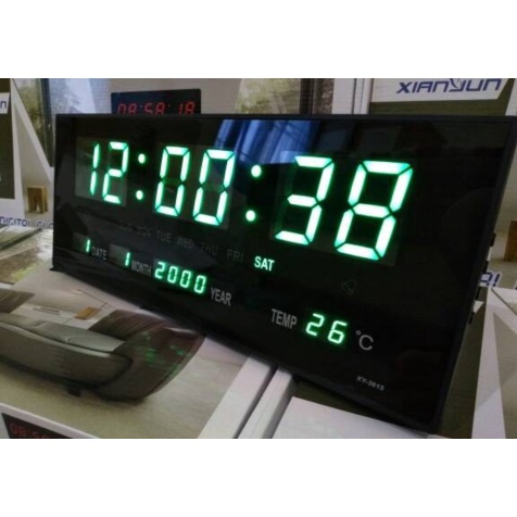 Jual Dijual Jam Dinding Digital LED Meja LED Clock 3615 Hijau Diskon ...