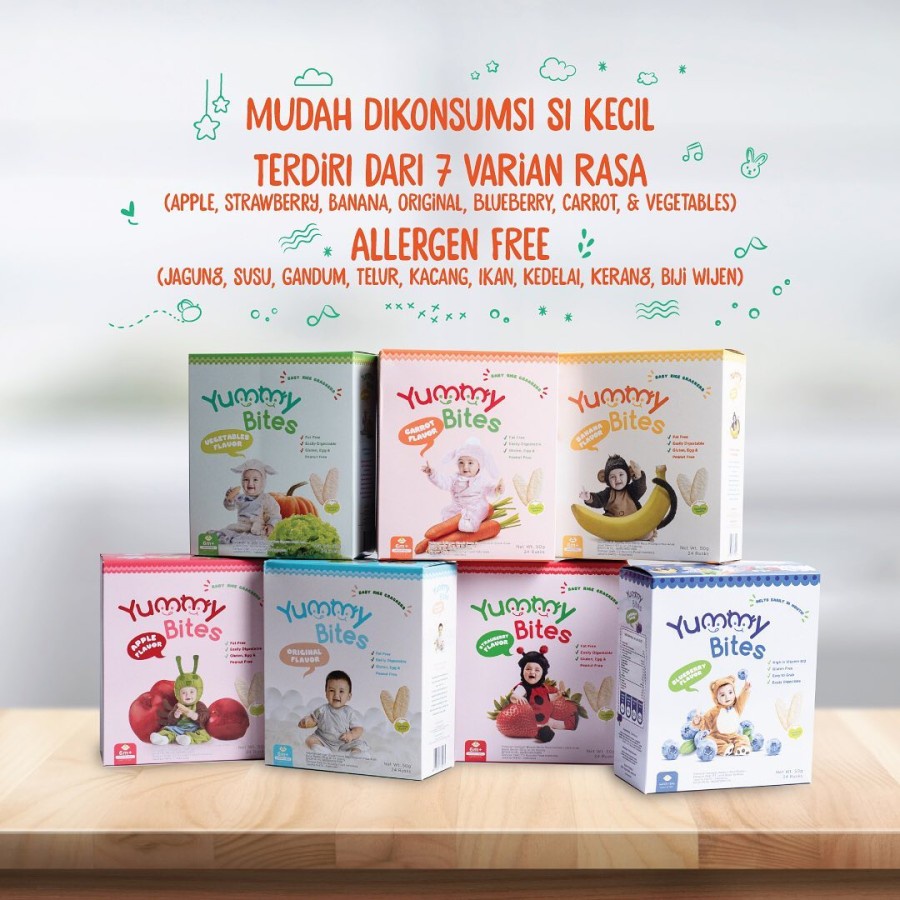 Jual Yummy Bites Rice Crackers 25gr Snack Cemilan Anak Bayi | Shopee ...