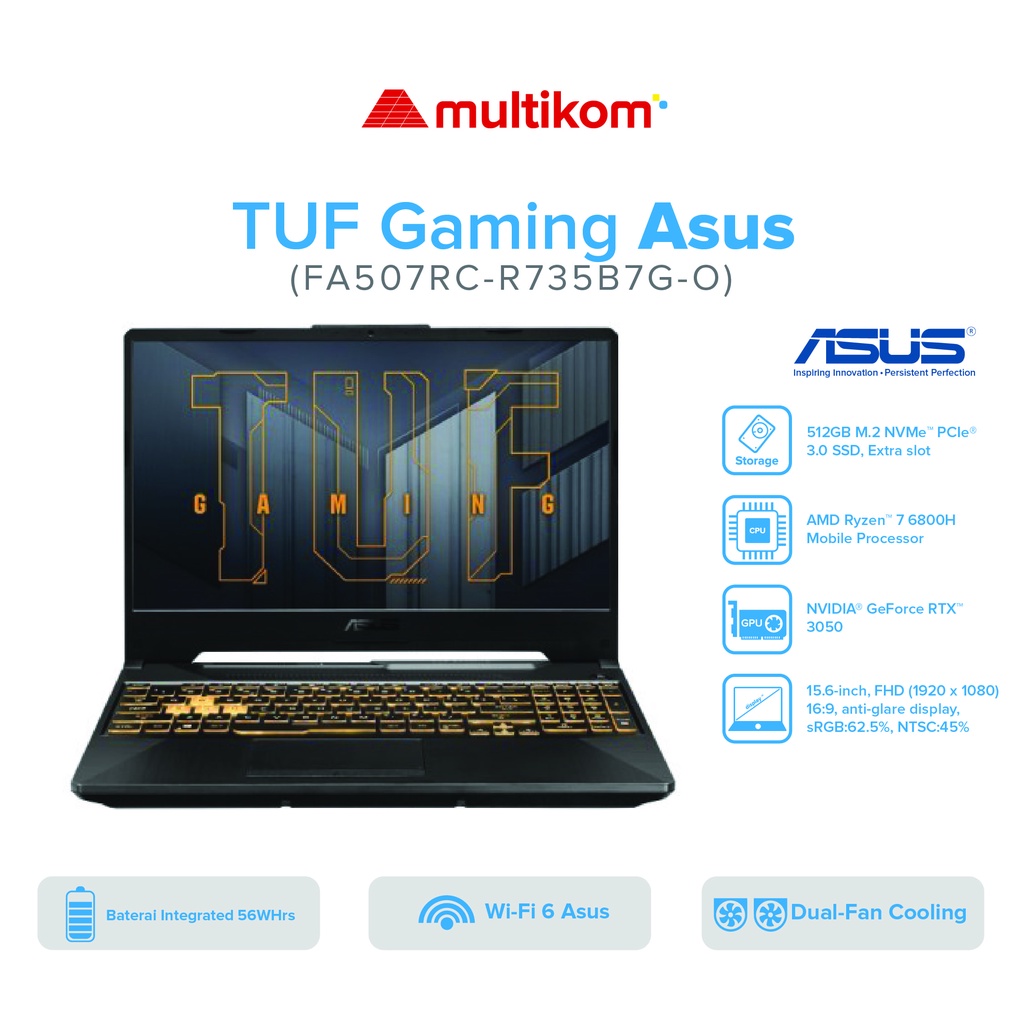 Jual Asus TUF A15 FA507RC-R735B7G-O R7-6800H 16GB 512GB RTX3050 Jaeger ...