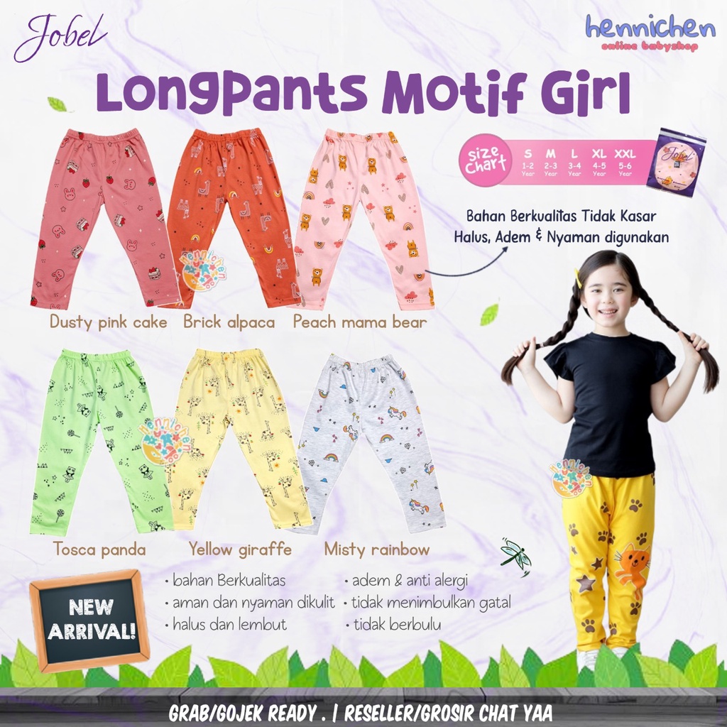 Jual 1 PCS JOBEL LONGPANTS CELANA PANJANG ANAK PEREMPUAN MOTIF LONGPANTS GIRL EDITION 1-6 TAHUN ...