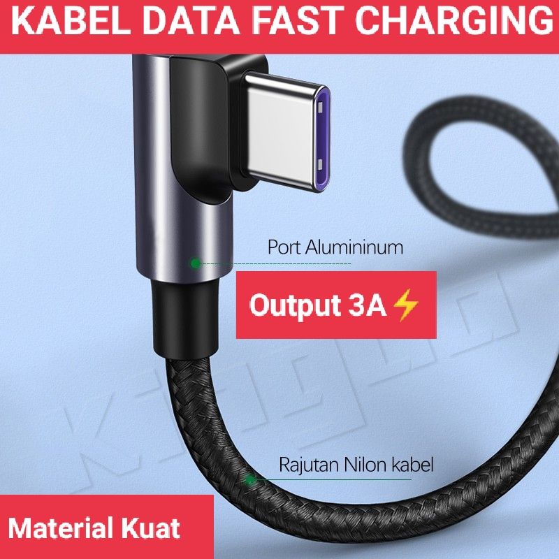 Jual Kabel Data Type C / Micro Usb Model Gaming L Fast Charging 3A | Shopee Indonesia
