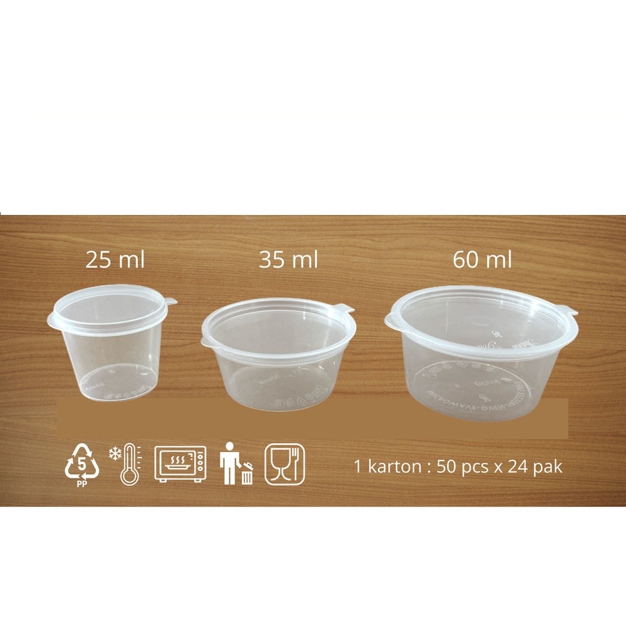 Jual [50 pcs] Sauce Container Cup Saos 25ml | Cup Saos 35ml | Cup Saos ...