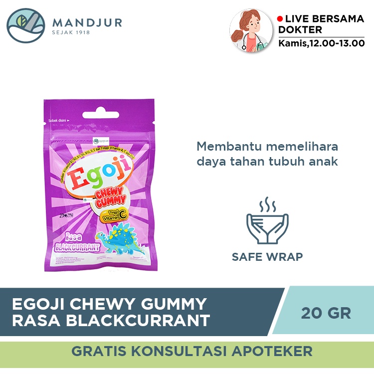 Jual Egoji Chewy Gummy Blackcurrant Isi 10 Butir - Permen Gummy Vitamin ...