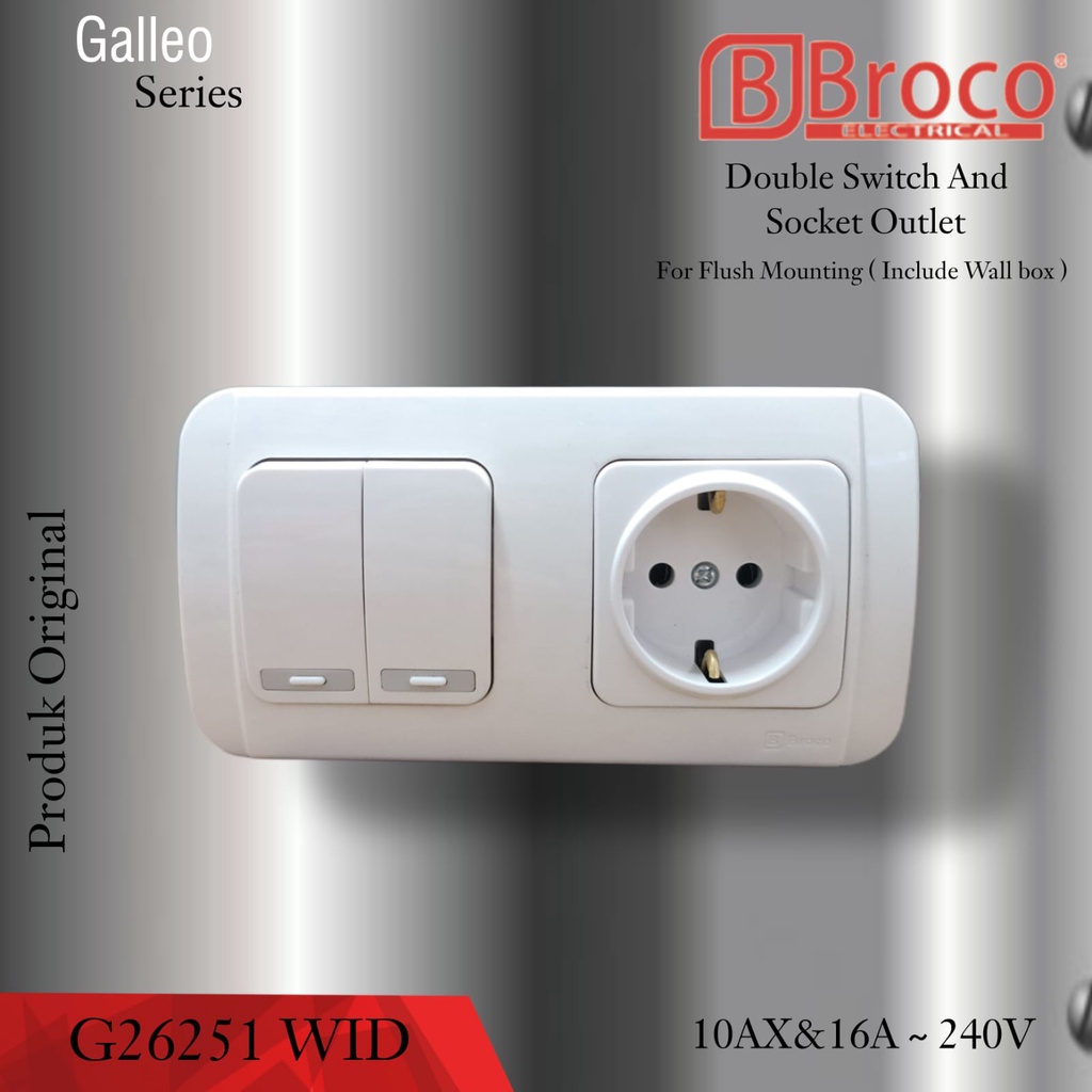 Jual Broco G26251 WIB Seri Stop Kontak Arde + Mangkok Saklar Broco ...