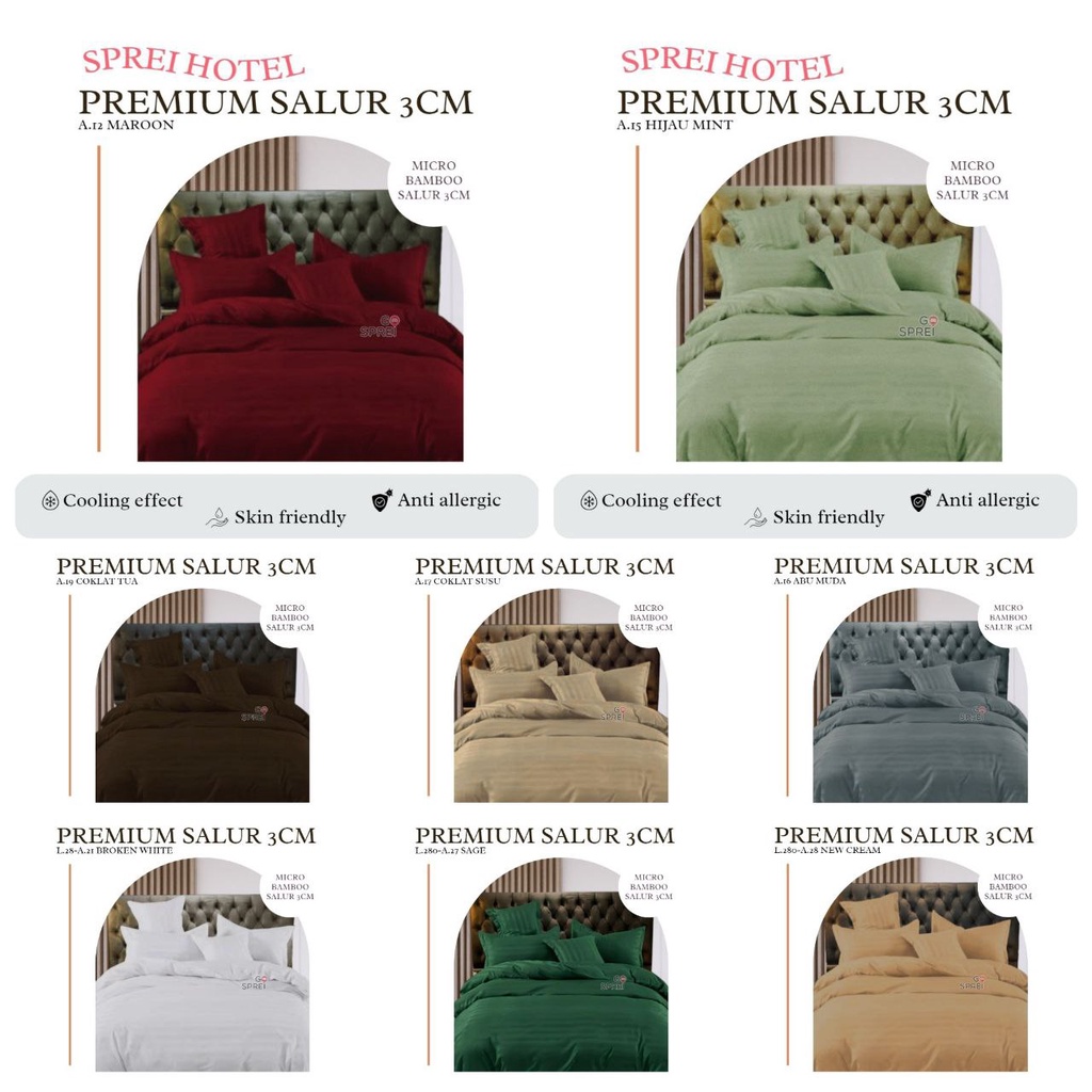 Jual SPREI HOTEL SET 90 100 120 tinggi 30 bahan MIKRO TENSEL SINGLE ...