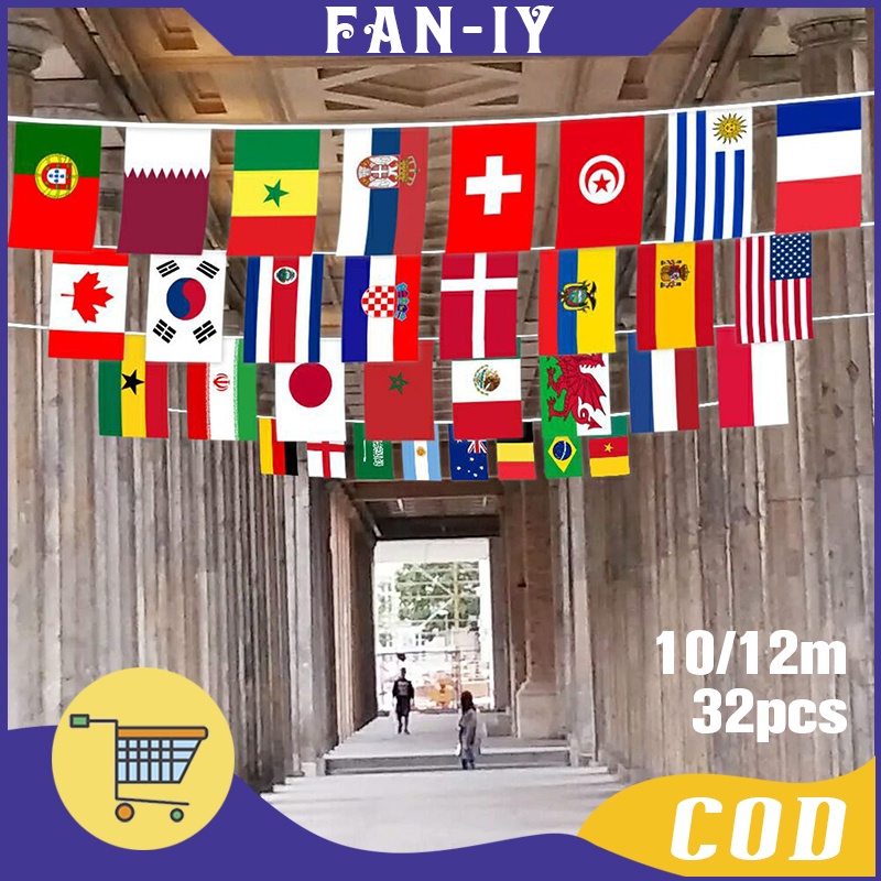Jual Bendera Piala Dunia 2024 Qatar 28x20cm 32 Bendera Negara Peserta ...