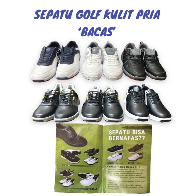 Jual Sepatu golf pria kulit bacas air sepatu golf kulit anti air - New ...