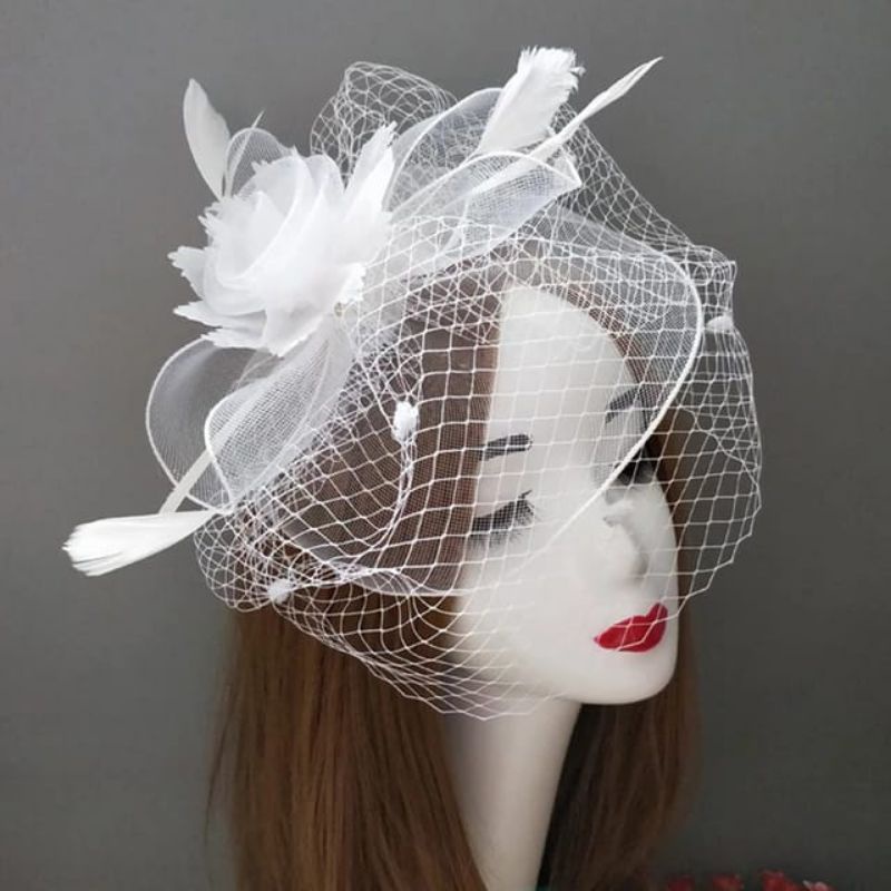 Jual TOP-05 Fascinator hat Topi gatsby wanita hiasan rambut aksesoris ...