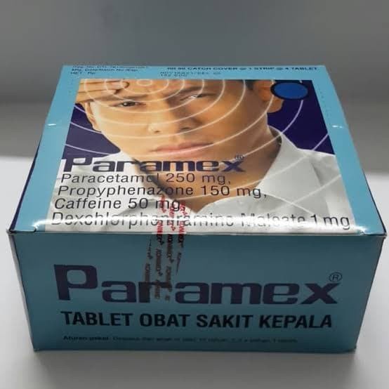 Jual paramex obat sakit kepala/paracetamol/4 tablet kaplet/1 dus isi 50 ...