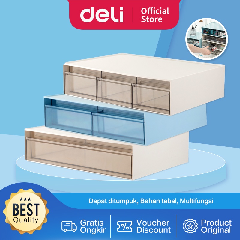 Jual Deli Drawer Organizer Box / Rak Kotak Laci Susun Warna Lucu PK10X ...