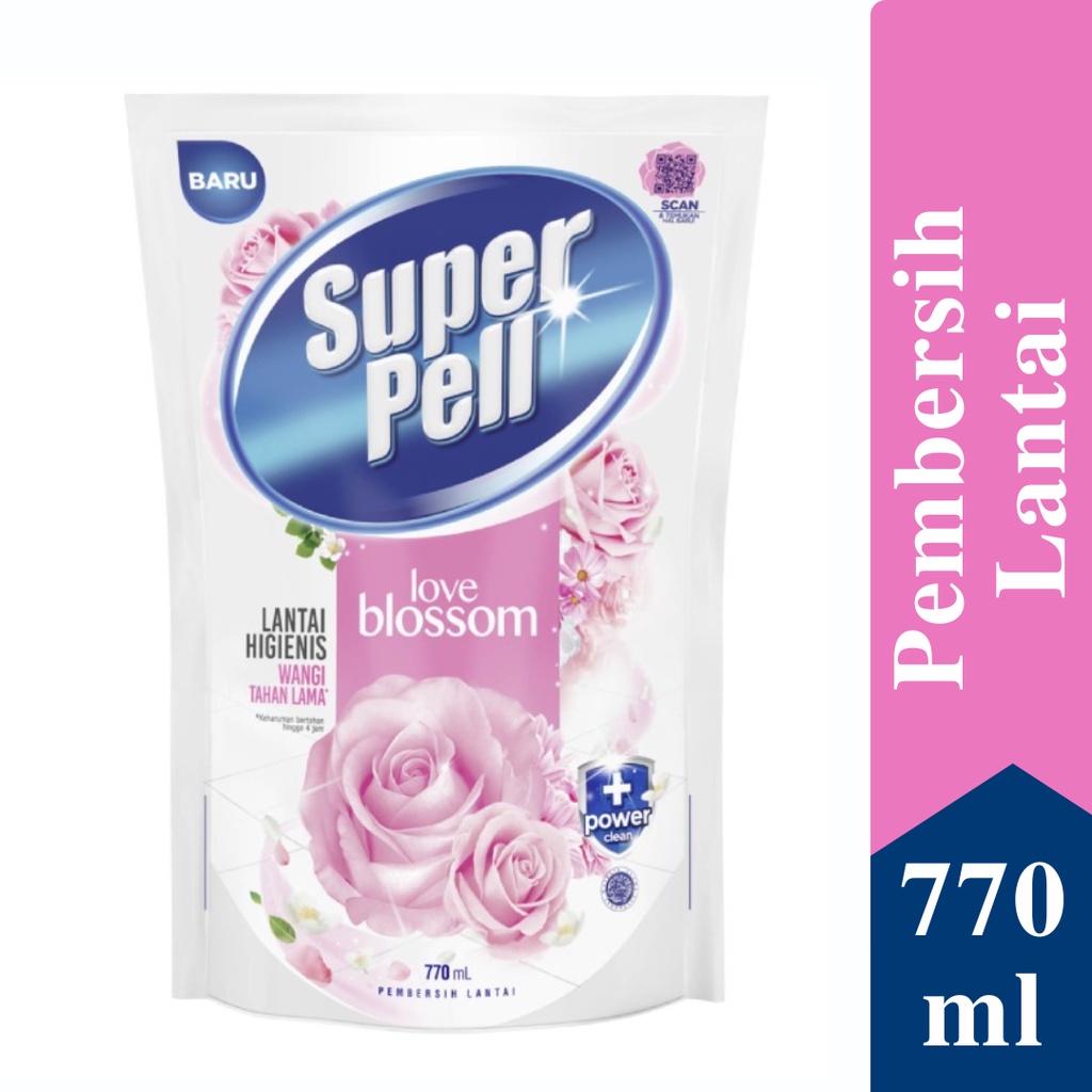 Jual Super Pell Pembersih Lantai Love Blossom Pouch 770 ml | Shopee Indonesia