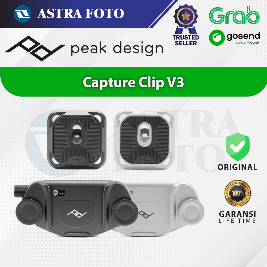 Jual Peak Design Capture Clip Original Black Silver v3 | Shopee Indonesia